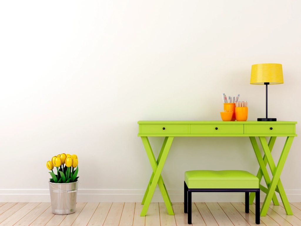 lime green table and bench – The Village of Artisans
