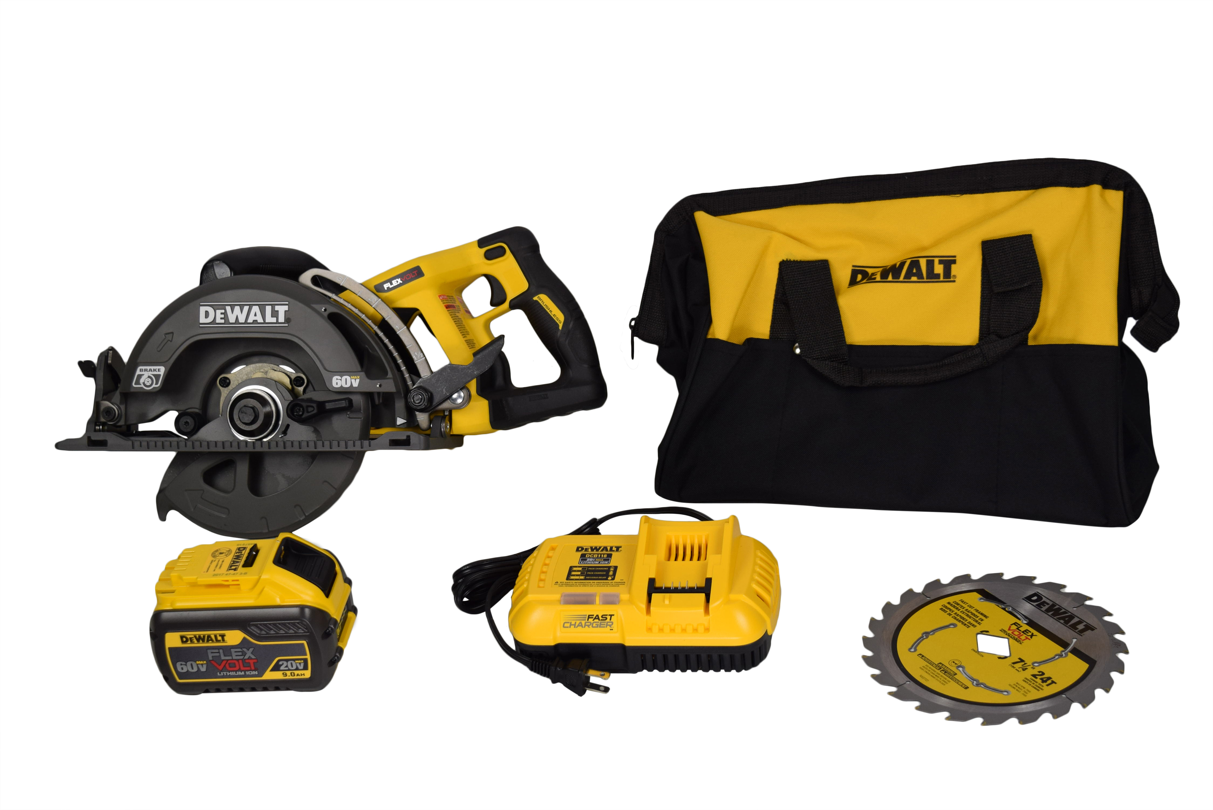 dewalt dcs577x1 flexvolt 60v max li ion 7-14 in cordless wormdrive ...