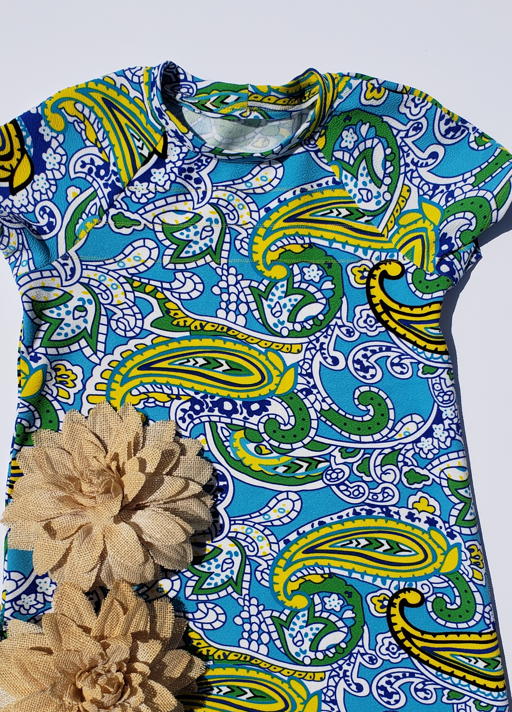 Size 12 Blue an Yellow Paisley Liverpool dress! – The Village of Artisans