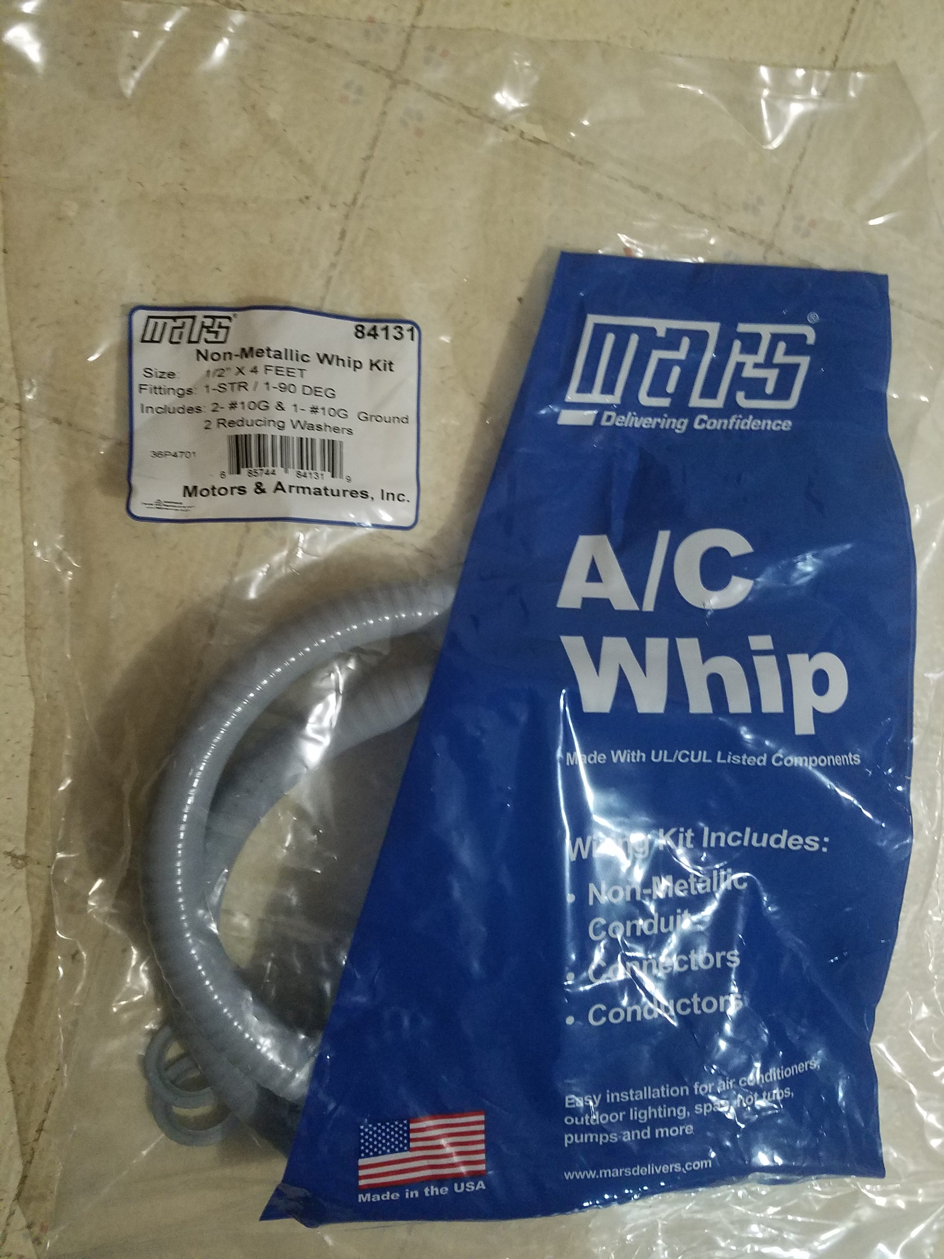 1/2″x4′ AC Whip 4 ft, 10 Gauge Wire for up to 30 Amps – The Village of ...