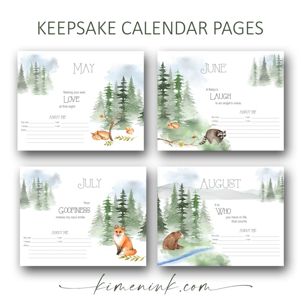 Adventure Forest Baby’s First Year Keepsake Calendar With Milestone ...