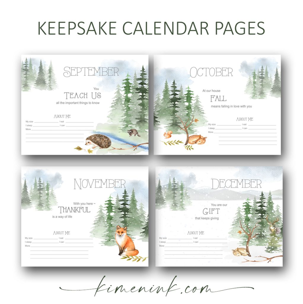 Adventure Forest Baby’s First Year Keepsake Calendar With Milestone ...