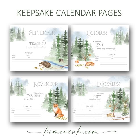 Adventure Forest Baby’s First Year Keepsake Calendar With Milestone ...